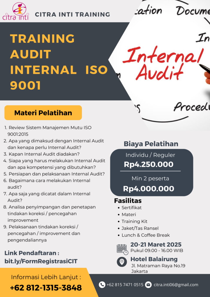 Audit Internal ISO 9001 | Citra Inti Training